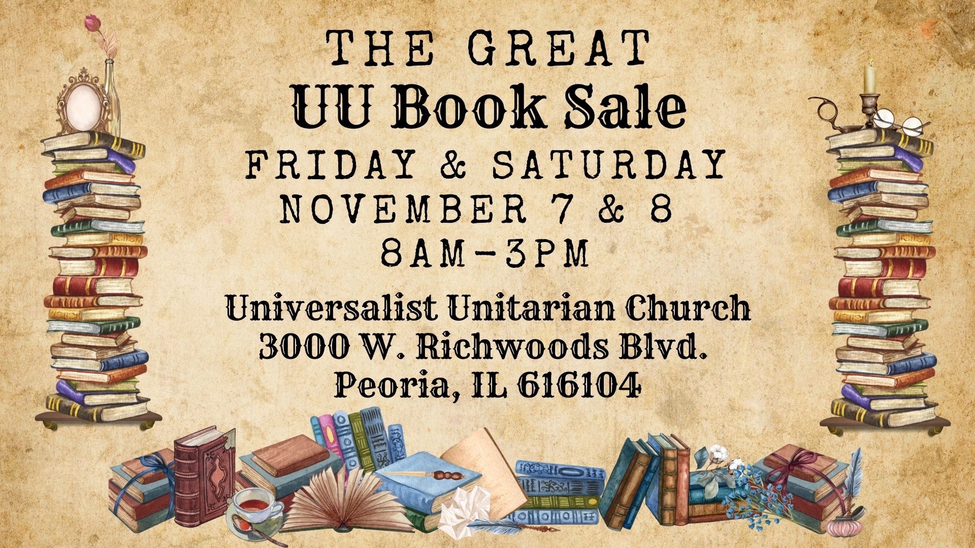 The Great UU Book Sale 2025 - Universalist Unitarian Church of Peoria